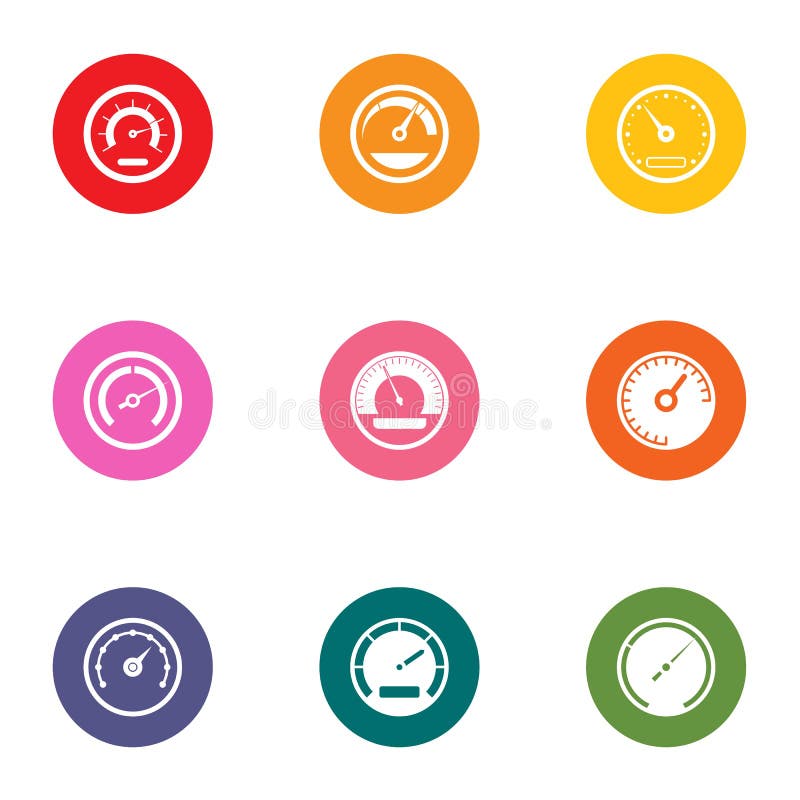 Speedometer Icons Many Colors Set Stock Vector - Illustration of ...
