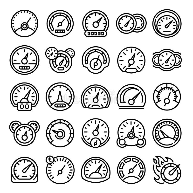 Speedometer Icons Many Colors Set Stock Vector - Illustration of ...