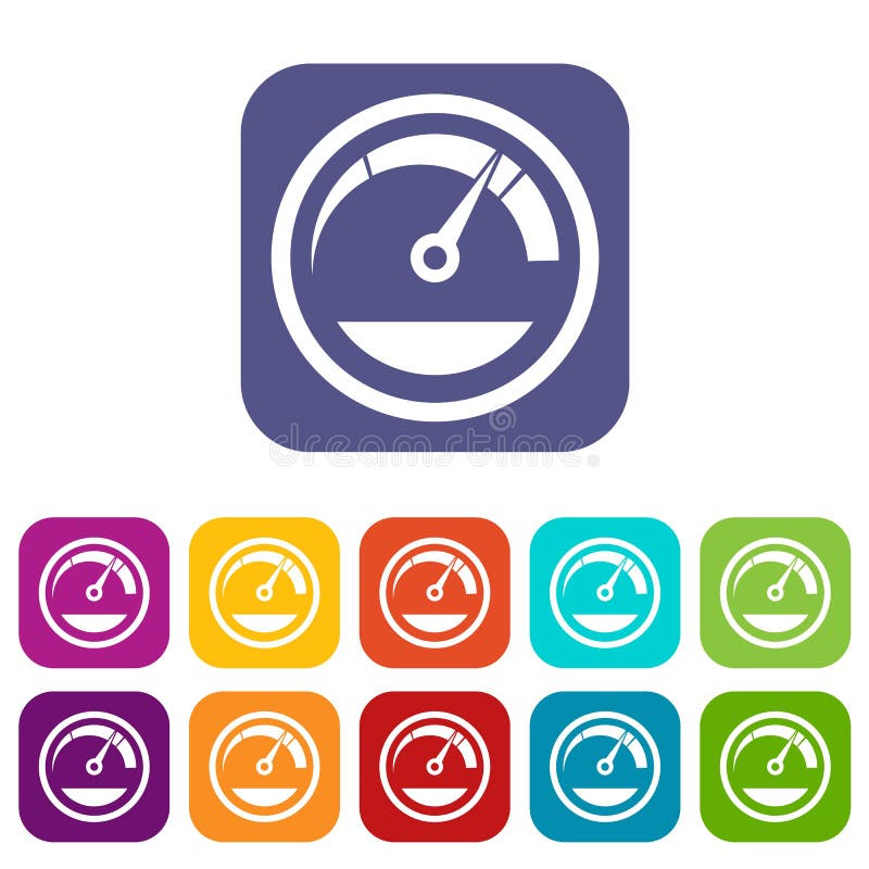 Speedometer icons set stock vector. Illustration of measure - 96297370