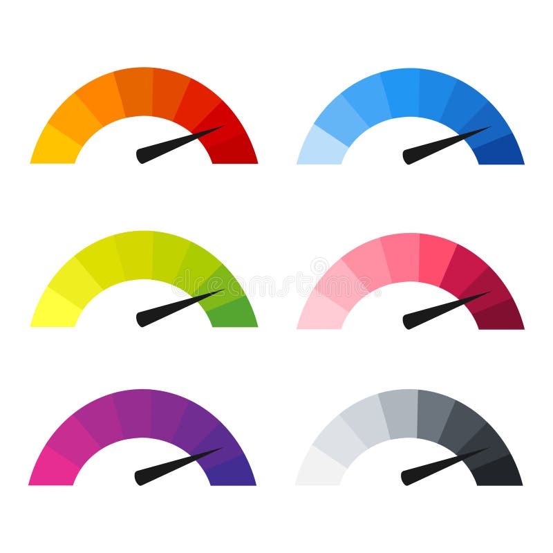 Speedometer Icons. Vector Illustration in Flat Design Style Stock ...