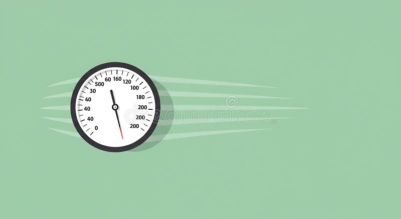 Speedometer Illustrates Speed Performance Technology on Light Green ...