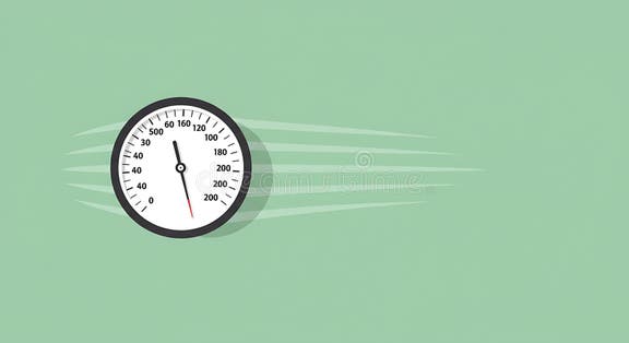 Speedometer Illustrates Speed Performance Technology on Light Green ...