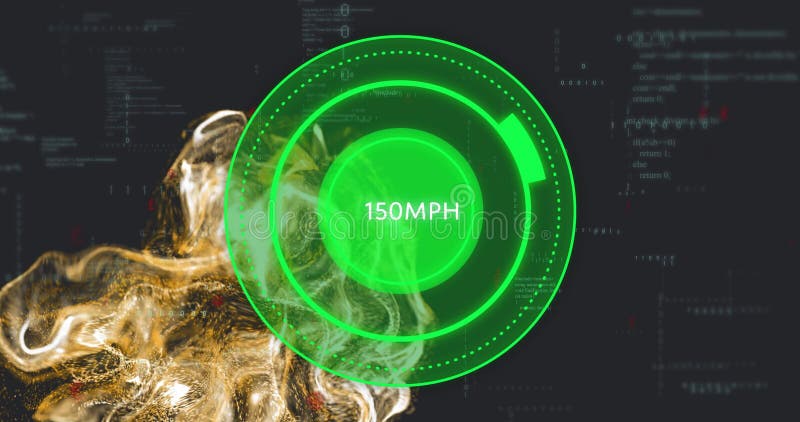 Speedometer Image Displaying 85 MPH Over Abstract Digital Background ...