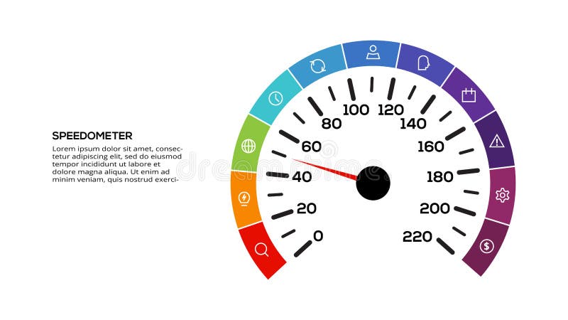 Speedometer Infographic with 11 Elements Template for Web, Business ...