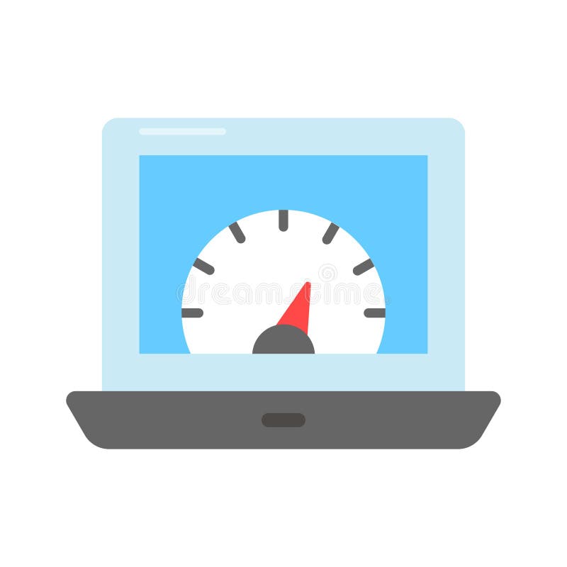 Speedometer Inside Laptop Denoting Speed Test Vector Design in Trendy ...