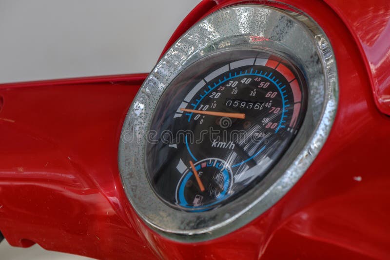 Speedometer and Instrument Panel on a Scooter 1 Stock Image - Image of ...