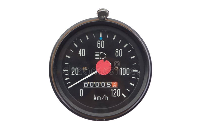 Speedometer Isolated on Black Stock Photo - Image of counter, element ...
