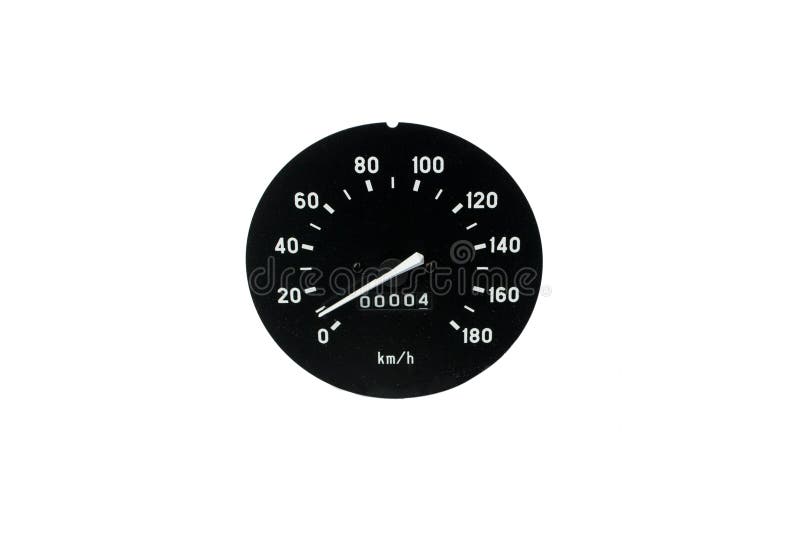 Speedometer Isolated on Black Stock Photo - Image of counter, element ...