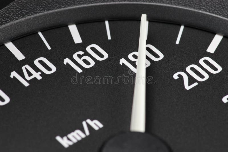 Speedometer at 180 km/h stock photo. Image of automobile - 98158044