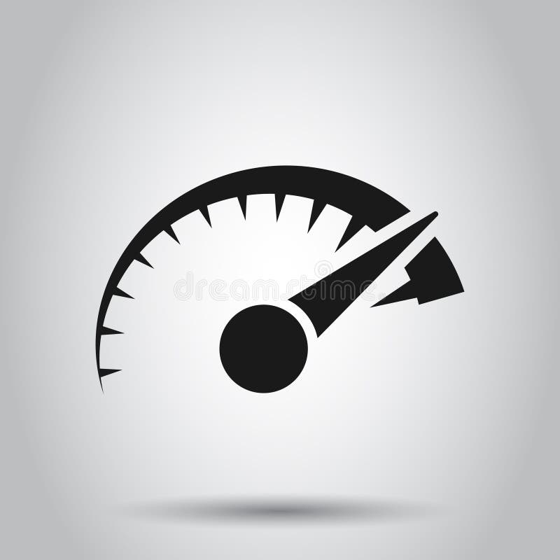 Speedometer Level Sign Icon in Flat Style. Accelerate Vector ...