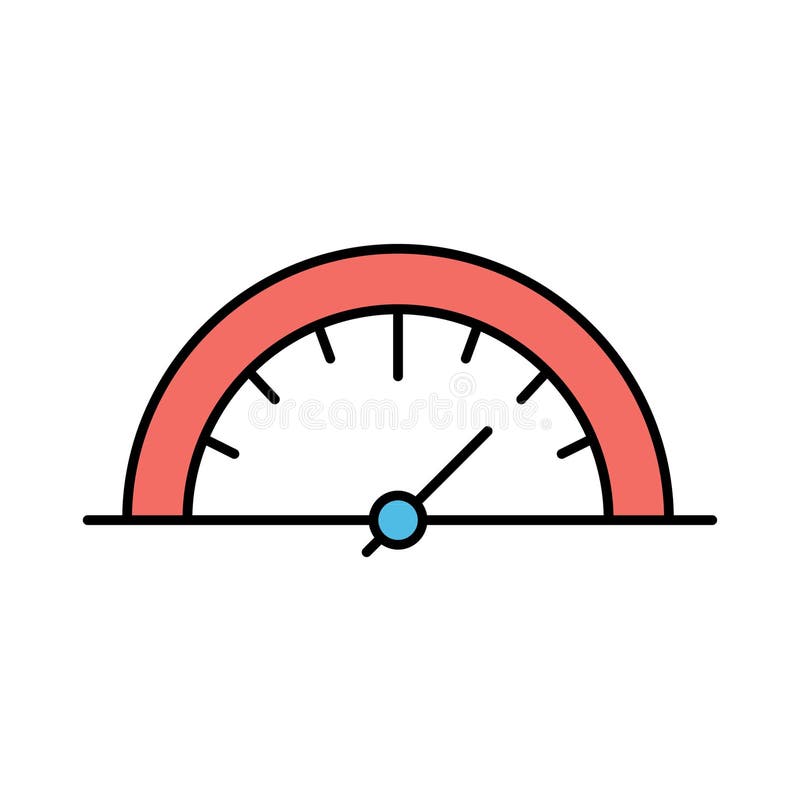 Speedometer Dashboard Outline with Colors Fill Vector Icon that Can ...