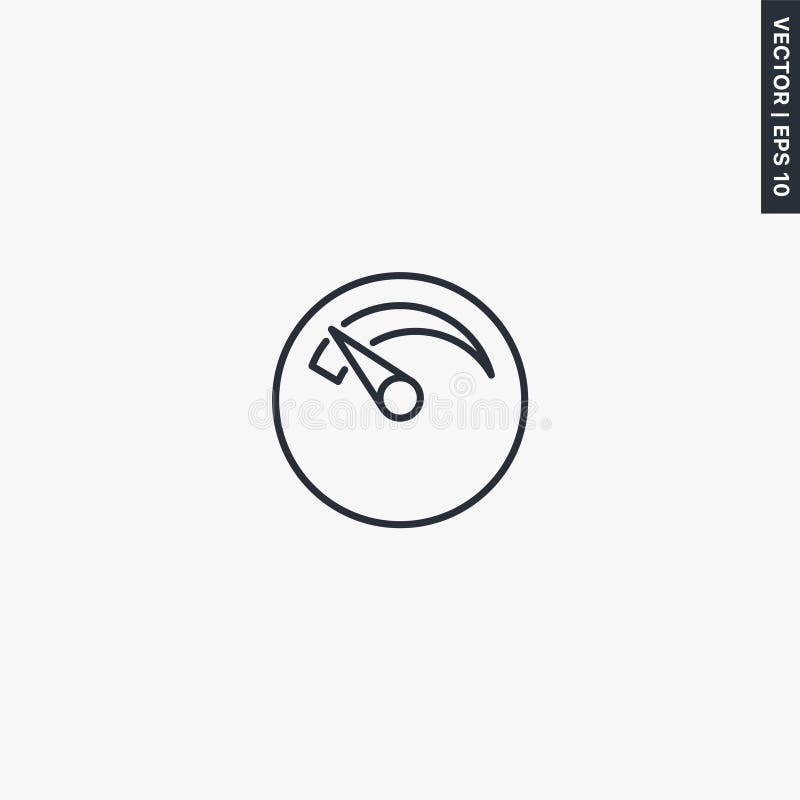 Speedometer, Linear Style Sign for Mobile Concept and Web Design Stock ...