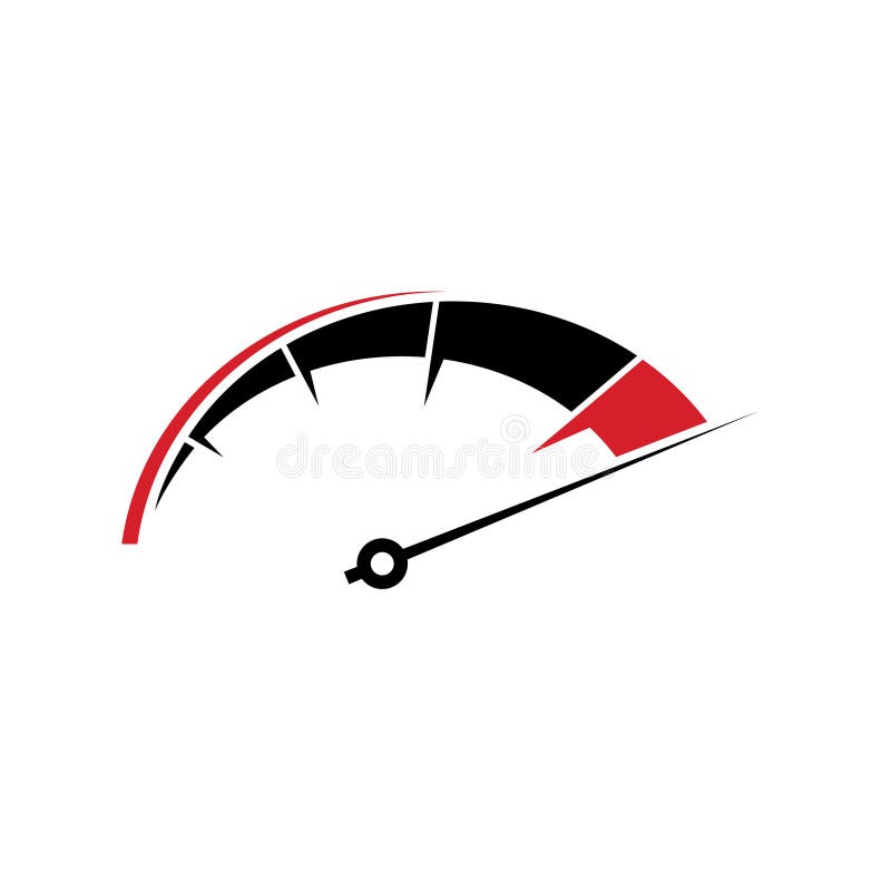 Speedometer Logo Design on White Background Stock Illustration ...