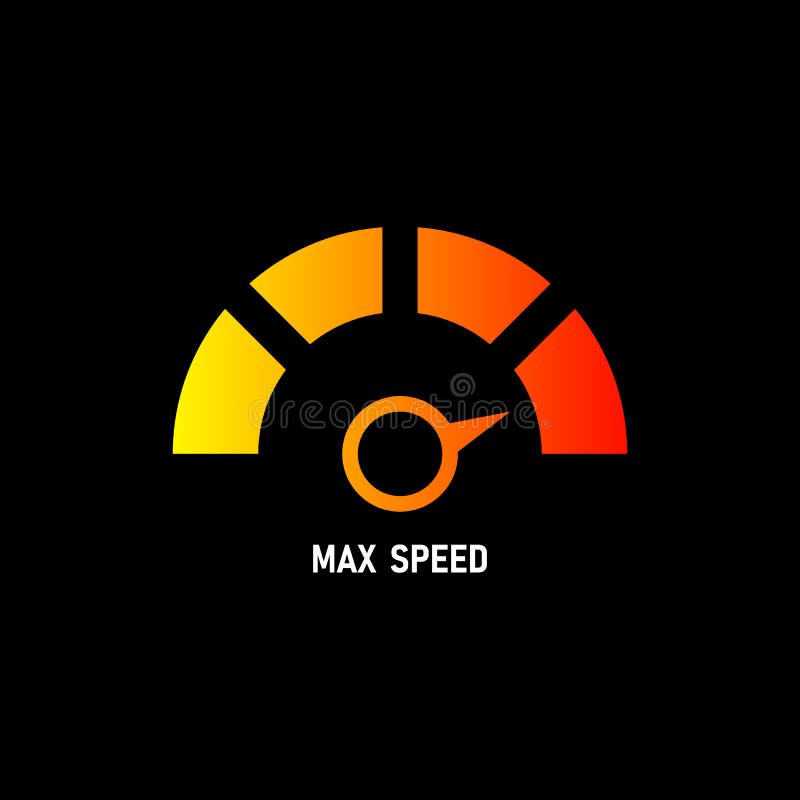 Speedometer Logo Icon. Max Speed Meter. Vector Illustration Isolated on ...