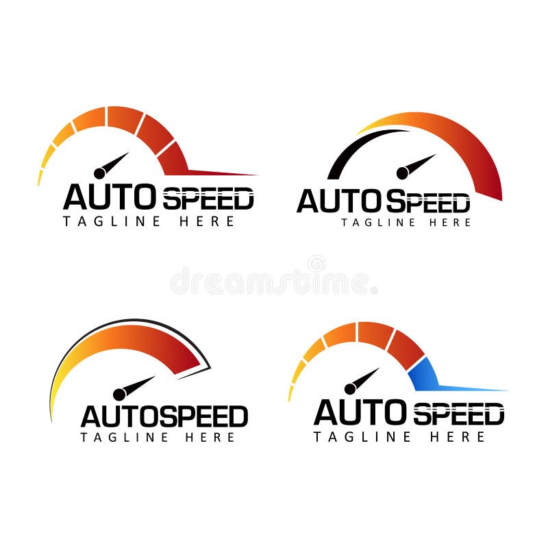 Speedometer Logo Set Template Design Vector Stock Vector - Illustration ...