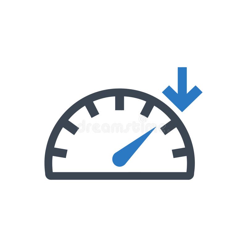 Speedometer Low Icon stock vector. Illustration of performance - 361691225