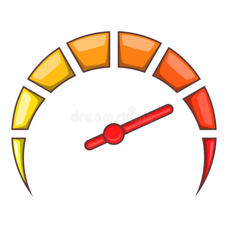 Speedometer at Maximum Speed Icon, Cartoon Style Stock Vector ...