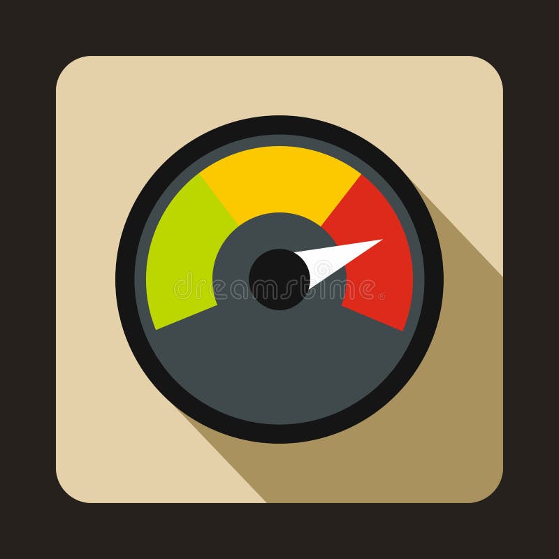 Speedometer at Maximum Speed Icon, Cartoon Style Stock Vector ...