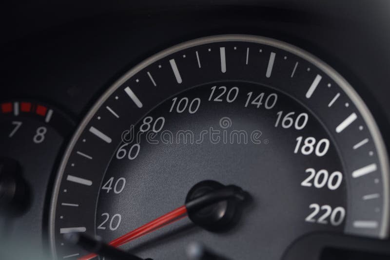 Speedometer on Modern Car Dashboard, Closeup View Stock Photo - Image ...