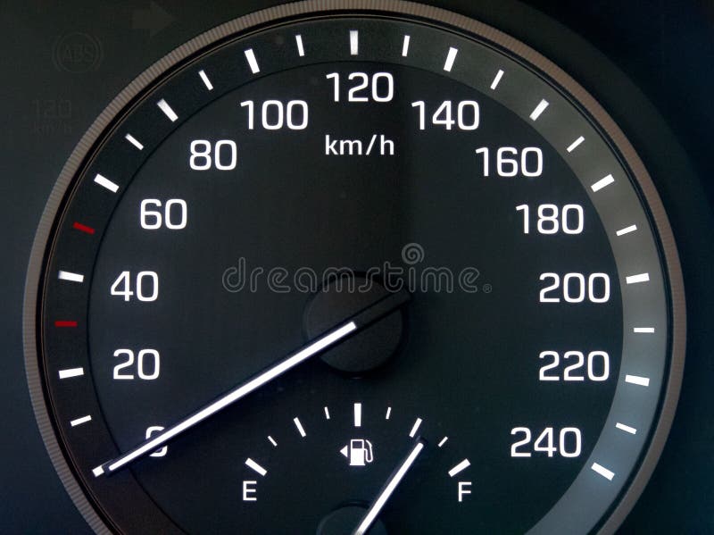 Speedometer in a Modern Car Stock Image - Image of closeup, kilometer ...
