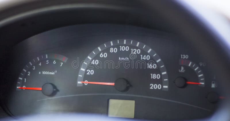 Speedometer of a Modern Car in the Parking Lot Stock Photo - Image of ...