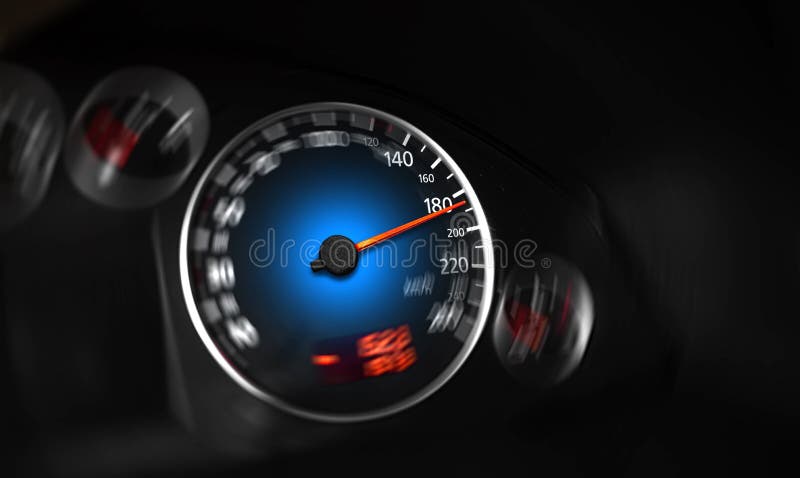 The Speedometer of a Modern Car Shows a High Driving Speed. Stock Image ...