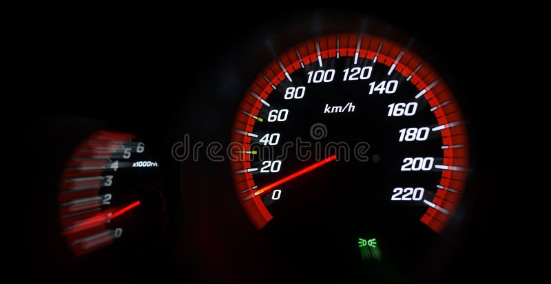 The Speedometer of a Modern Car Shows a High Driving Speed. Stock Image ...