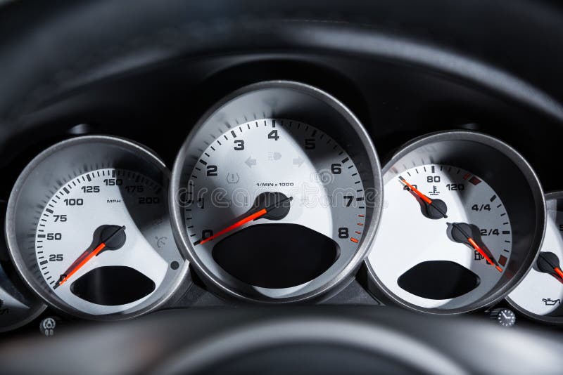 Speedometer of a Modern Luxury Car Stock Photo - Image of safety, black ...