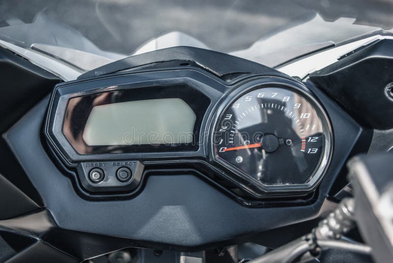 Speedometer and Motorcycle Information Screen Stock Photo - Image of ...