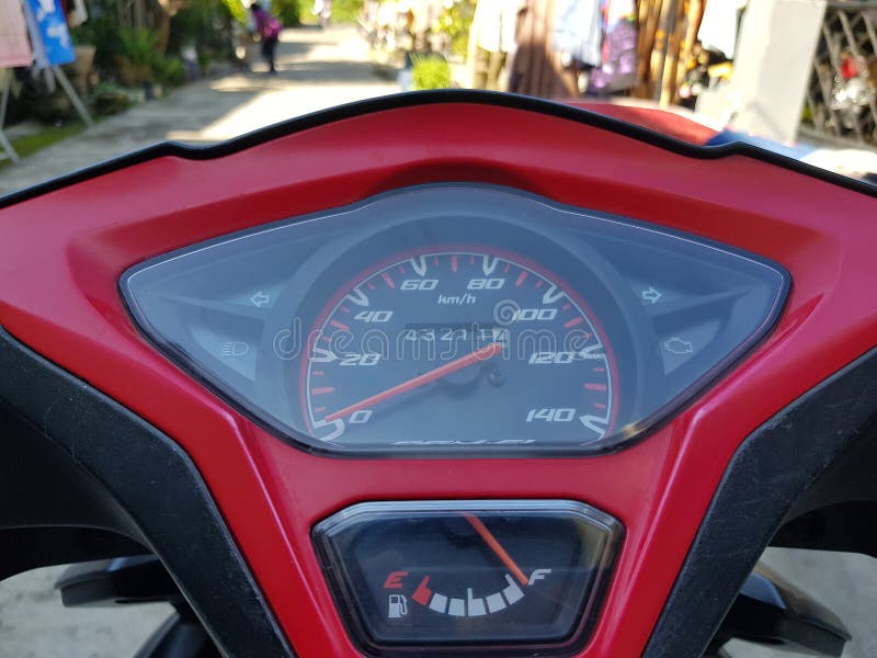 A Speedometer of Motorcycle Shows Zero Speed Stock Photo - Image of ...