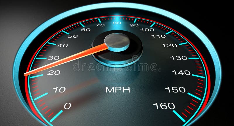 Speedometer MPH Slow stock illustration. Illustration of dashboard ...