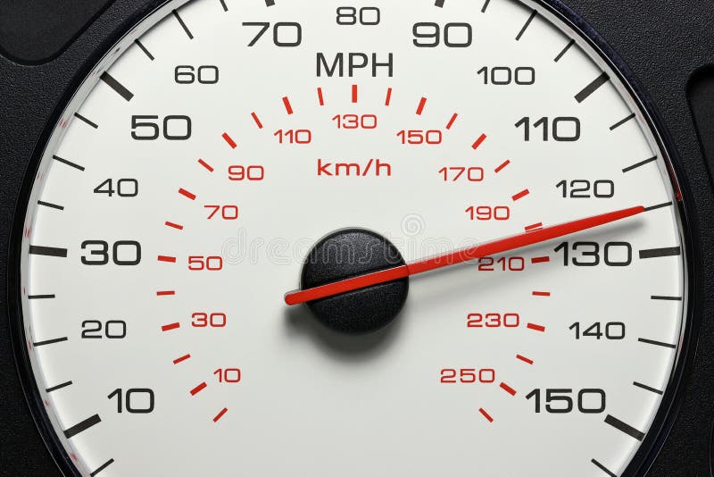 Speedometer at 125 MPH stock image. Image of motorist - 117893937