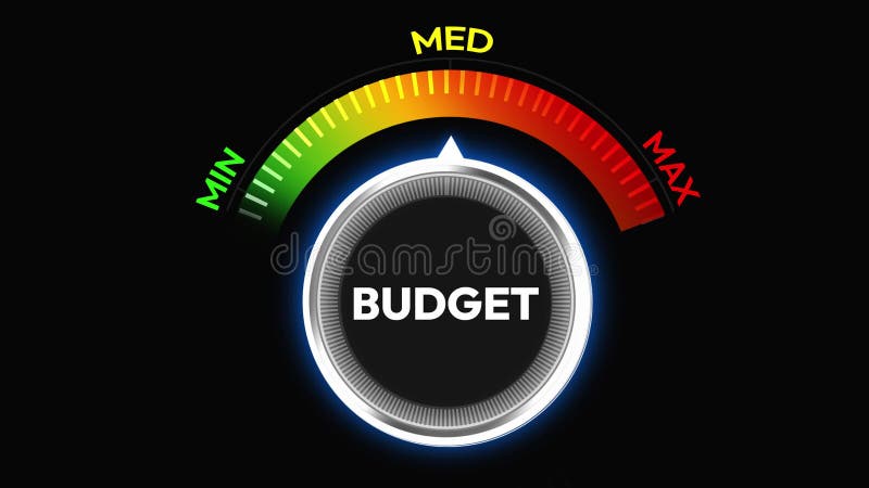 Speedometer Needle from Minimum To Maximum Showing Budget, 4k Animation ...