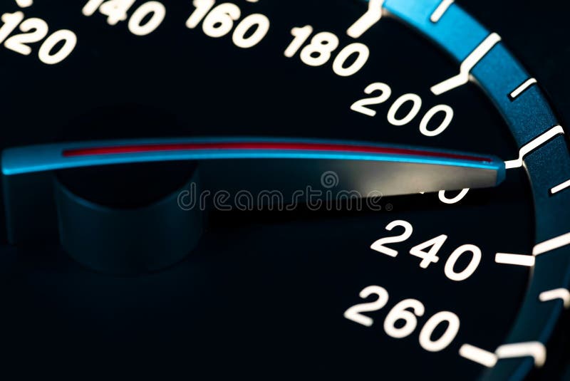 Speedometer Needle Pointing at 220 Kilometers Per Hour on Dashboard ...
