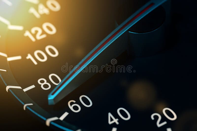 Speedometer Needle Pointing at 80 Speed Showing Velocity and ...