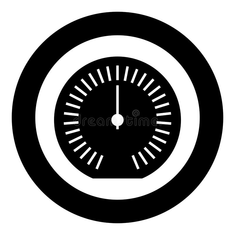 Speedometer Odometer Speed Counter Meter Icon in Circle Round Black ...