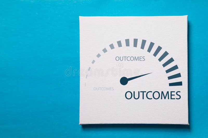Speedometer with a Outcomes Word. Business Concept Stock Illustration ...