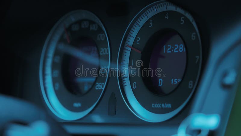 Speedometer Panel in the Interior of a Car Stock Video - Video of ...