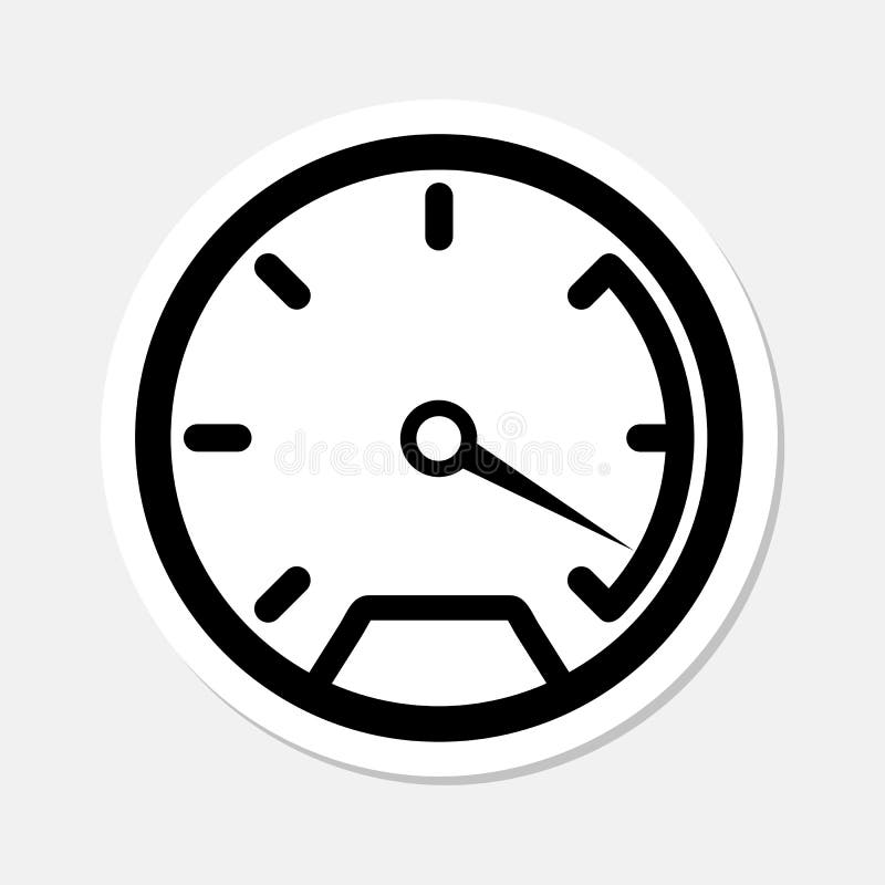 Speedometer Paper Sticker with Shadow Stock Vector - Illustration of ...