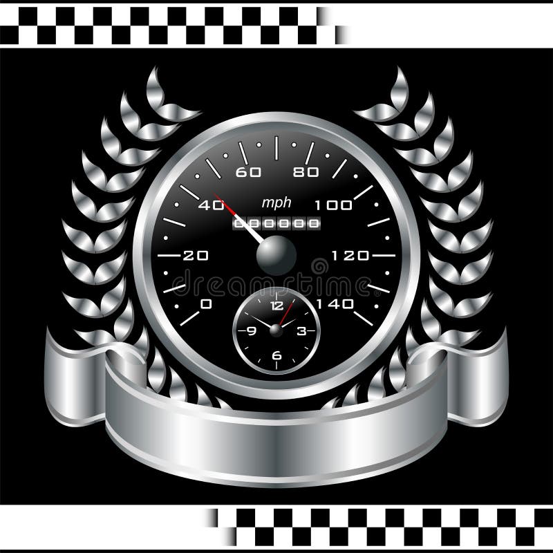 Speedometer racing shield stock vector. Illustration of shield - 10139687