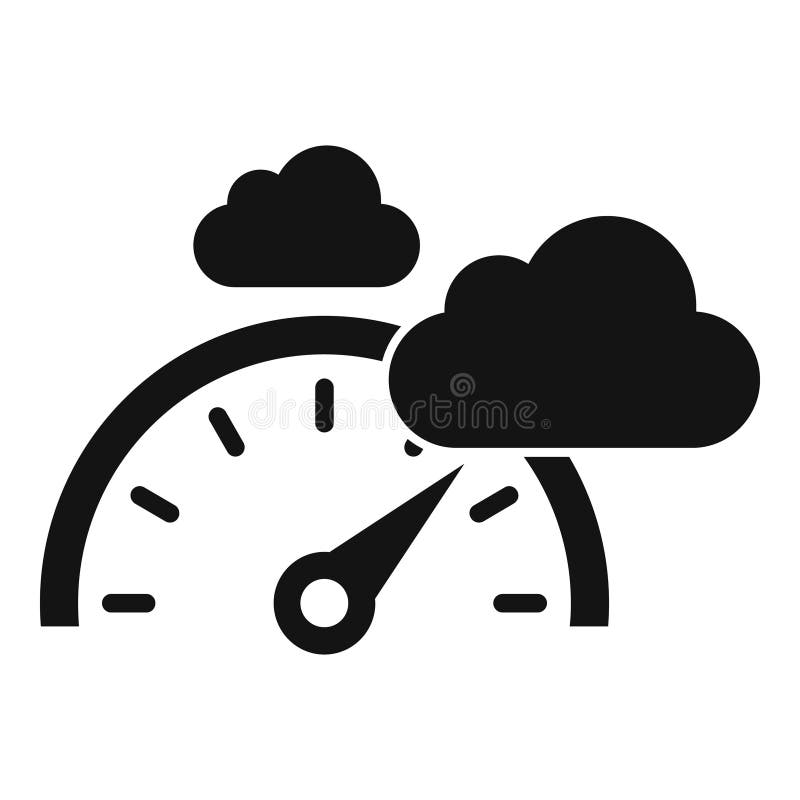 Speedometer Reaching Maximum Speed with Clouds Above Stock Illustration ...