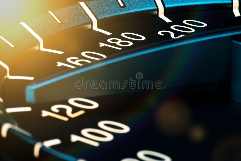 Speedometer Reaching 120 Speed Showing Velocity and Acceleration Stock ...
