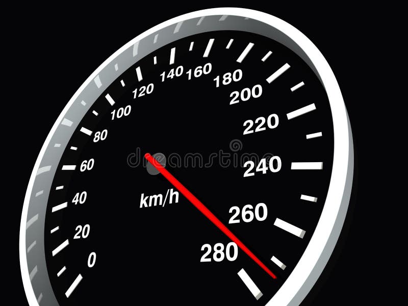 Speed Meter on Black Background Stock Illustration - Illustration of ...