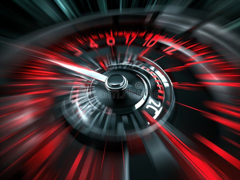 Speedometer with Red Motion Effect Stock Photo - Image of blur, dynamic ...