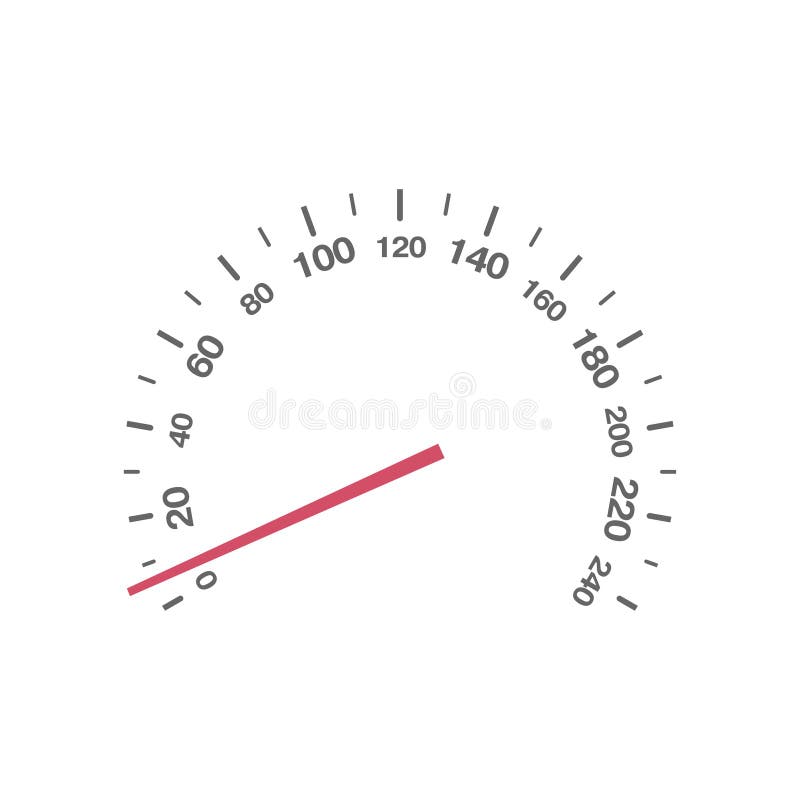 Speedometer Scale with Numbers. Vector Illustration Isolated on White ...