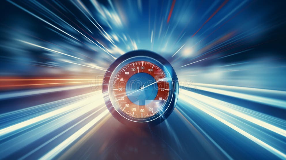 Speedometer Scoring High Speed in Fast Motion Blur Stock Illustration ...