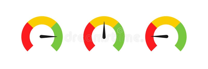 Speedometer Set Icon Color Chart. Vector Illustration Flat Stock Vector ...