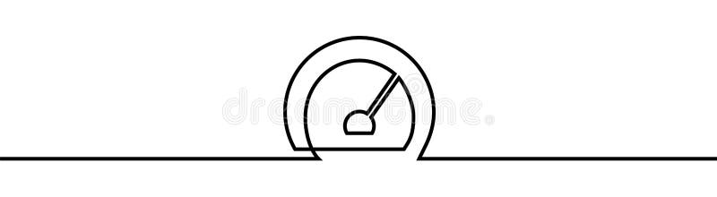 Speedometer Shape Drawing by Continuos Line, Thin Line Design Stock ...