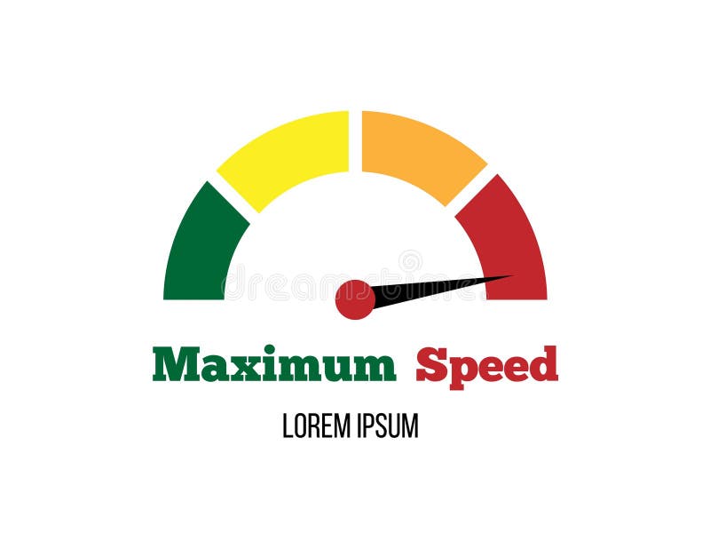 Speedometer Showing Maximum Speed Stock Vector - Illustration of ...
