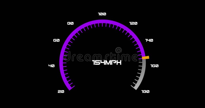 Speedometer Showing 105 MPH with Purple and Gray Gradient Image Stock ...